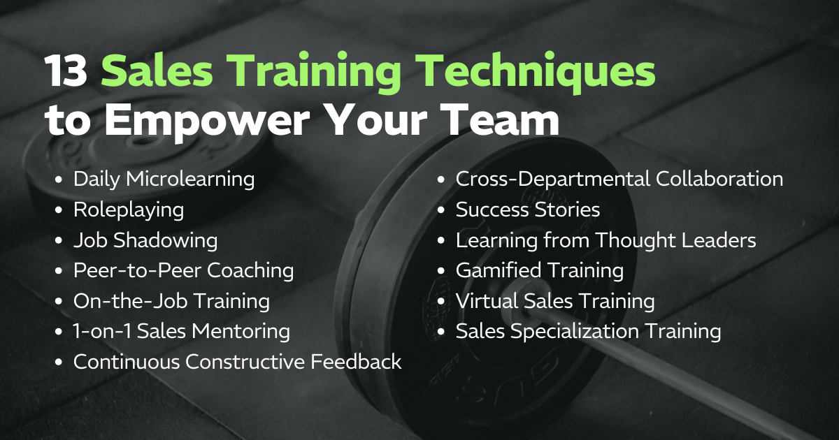 13 Sales Training Techniques Too Many Sales Leaders Overlook