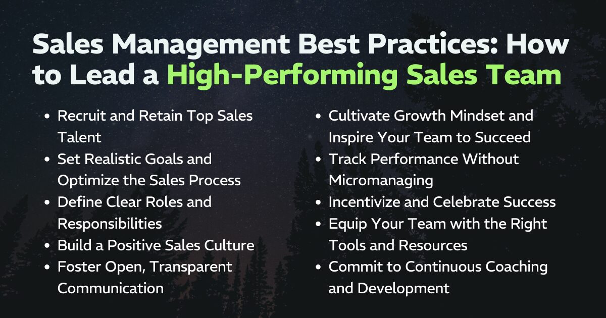 Manage a Sales Team Effectively